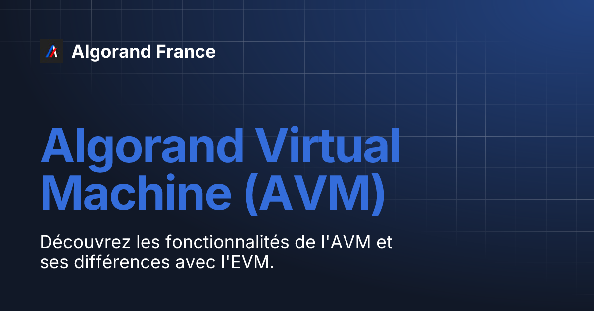 Algorand Virtual Machine (AVM) | Algorand France